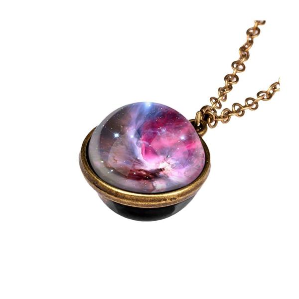 商品名:  Eight Planets Necklace Pendant Double-Sided Glass Ball Universe Galaxy Solar System Necklace Nebula Galaxy Planet ...