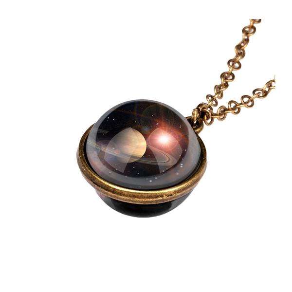 商品名:  Eight Planets Necklace Pendant Double-Sided Glass Ball Universe Galaxy Solar System Necklace Nebula Galaxy Planet ...