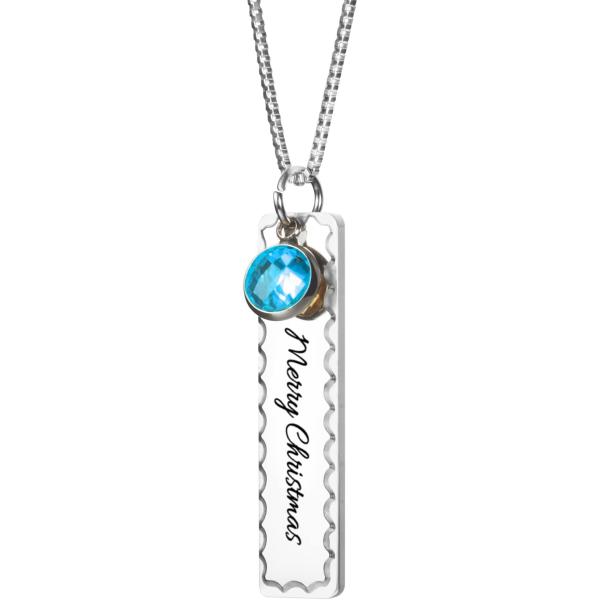 商品名Ruibeila Personalized Birthstone Necklace Custom Name Necklace Rectangle Pendant Bar Necklace Charm Name Necklace wit...