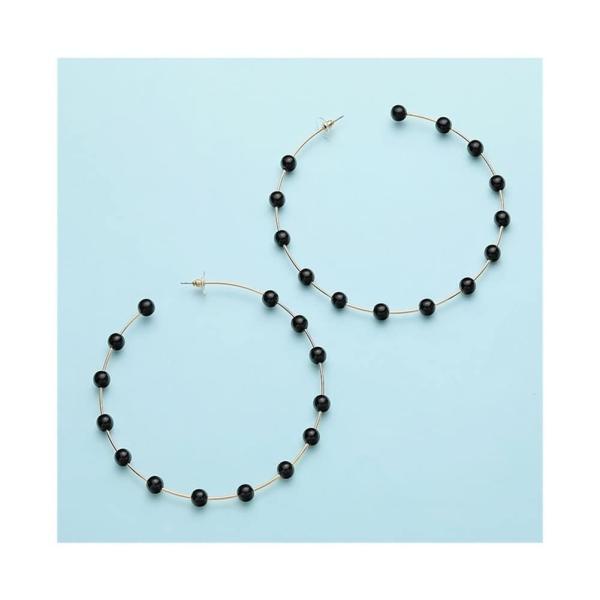 商品名:  DYLIJU Hoops Women Black Statement Earrings Big Small Circle Round Metal Gold Hoop Earrings Nightclub Jewelry Hoop...
