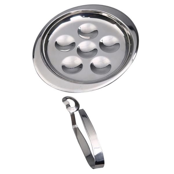商品名:  Hemoton Kitchen Utensils Set Maker Grill Pan Plate: 2pcs Stainless Steel Aebleskiver Pan 6 Holes Escargot Plates D...