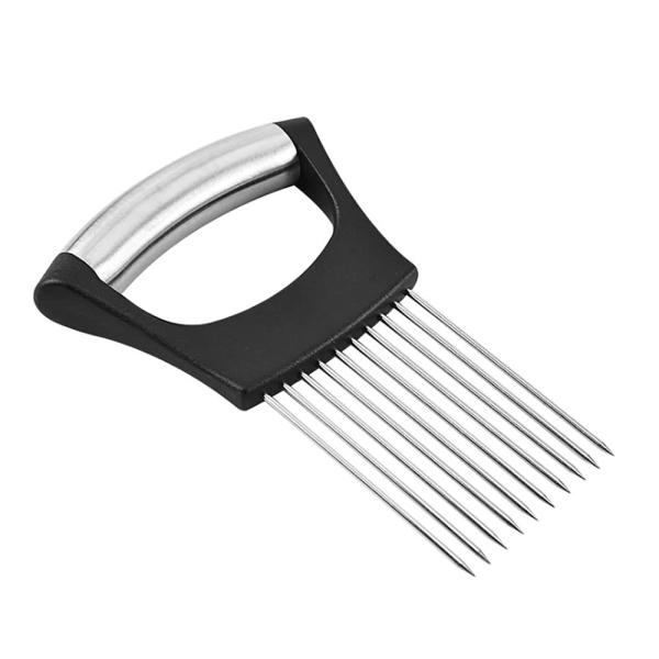 商品名: オニオンホルダー フードスライサーアシスタント 金属製 タマネギ 野菜 フルーツ 食品 トマト レモン スライス アシスタント チョッパー キッチンツール Onion Holder Food Slicer Assistant, M...