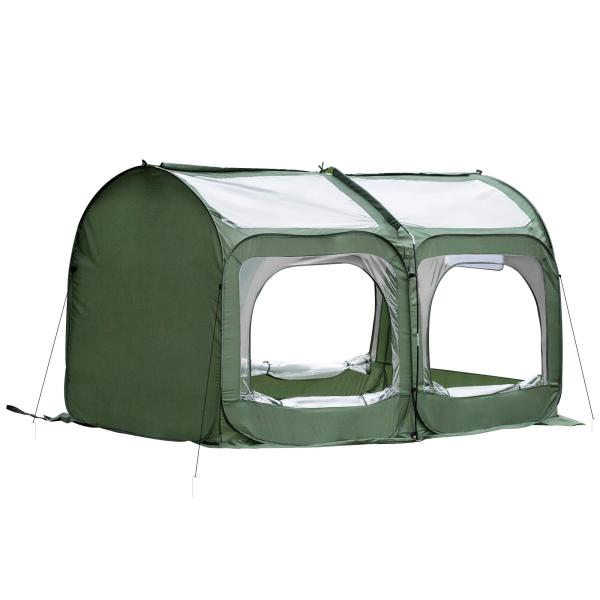 商品名:  Outsunny 8' x 4' x 4' Pop up Mini Greenhouse, Instant Green House Canopy, Portable Gardening Hot House, 4 Zipper D...