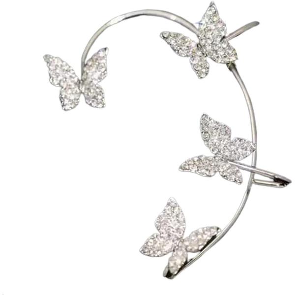 商品名Simple Cute Rhinestone Earrings, Fashion jewelry,1Pc Clip Earring Butterfly Rhinestone Jewelry Temperament Delicate E...