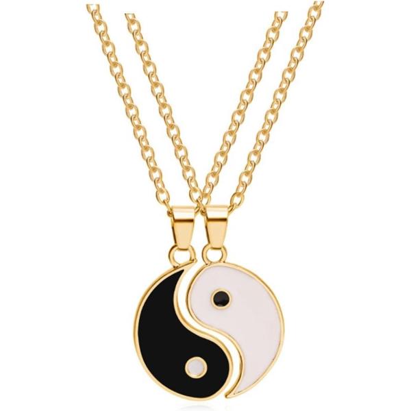商品名Yinyang Bff Couples Pendant Necklace 2Pcs Matching Puzzle Pendant Necklaces for Women Men Friendship Boyfriend Girlfr...