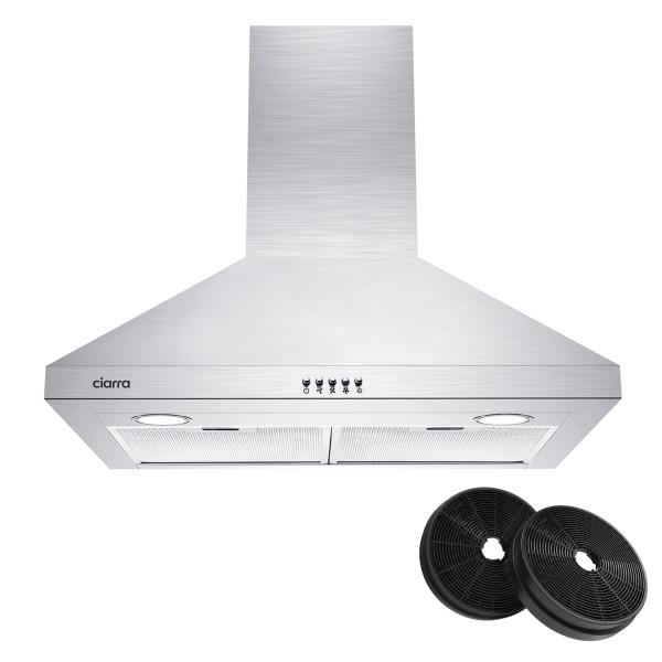 商品名: CIARRA Range Hood 30 inch 450 CFM Stainless Steel Wall Mount Range Hood Vent for Kitchen with 3 Speed Exhaust Fan D...