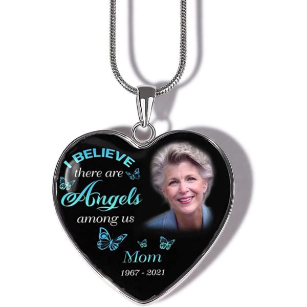 商品名Drawelry Custom Photo Picture Necklace Personalized I Will Carry You with Me Memorial Photo Necklace for Women Men Fa...