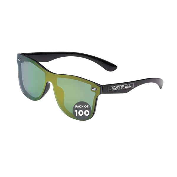 商品名:  DISCOUNT PROMOS 10 Upper Decks Mirrored Sunglasses Pack - Customizable Text, Logo - Plastic, UV Protection, Lenses...