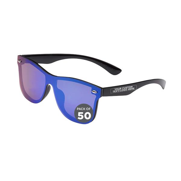 商品名:  DISCOUNT PROMOS 50 Upper Decks Mirrored Sunglasses Pack - Customizable Text, Logo - Plastic, UV Protection, Lenses...