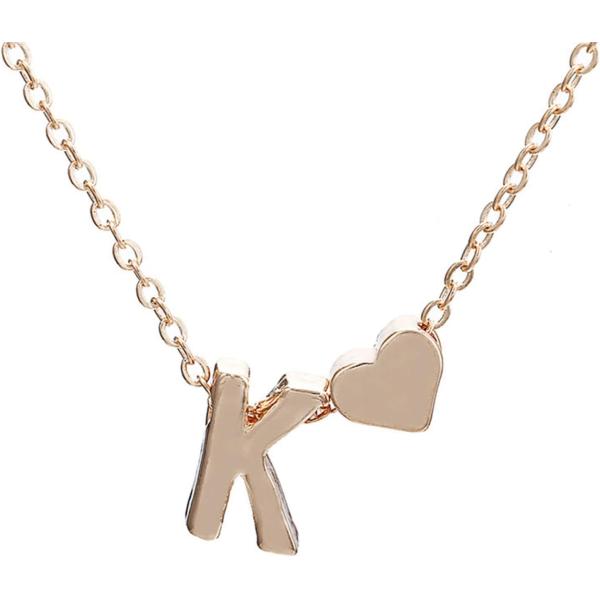 商品名Shulemin ネックレス レディース ペンダント ファッションジュエリー バレンタインギフト A-Z 26 大文字 ハートペンダント ファッションジュエリー ギフト ビーズネックレスセット 彼女へのギフト, K, 樹脂, 宝石なし...