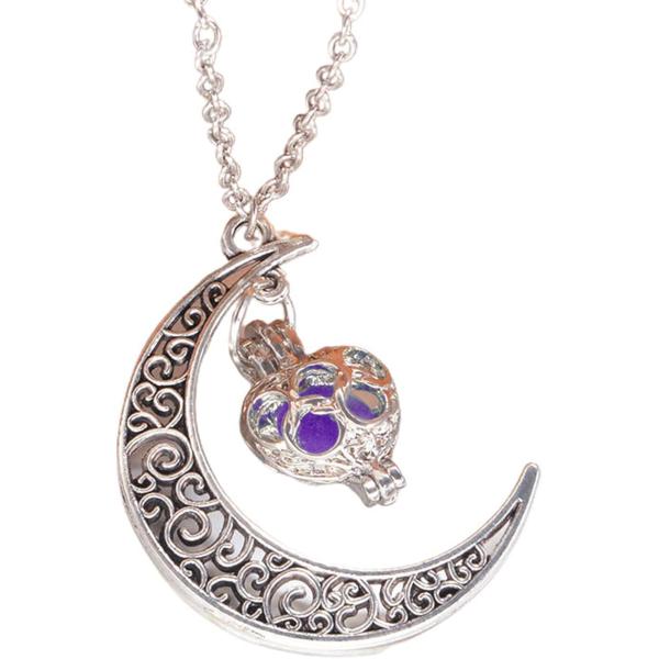 商品名Shulemin Necklaces for Women Pendant Fashion Jewelry Valentine Gift Glow at the Dark Luminous Crescent Necklace Choke...