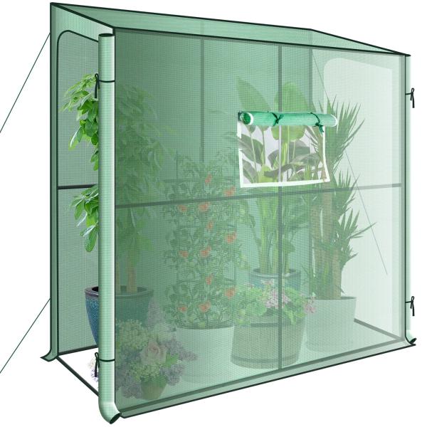 商品名: Solution4Patio (ソリューションフォーパティオ) 壁掛け式ミニウォークイン温室 Invernadero de jard〓n フェンス温室に頼る 幅6.5インチ x 奥行き2.6インチ x 高さ6.6フィート ダブルジ...
