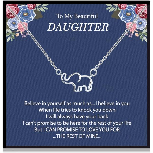 商品名HUASAI To My Daughter ネックレス 母から娘へのギフト 象ネックレス 娘へのバレンタインギフト 母から娘へのギフト, その他, その他HUASAI Bonus Daughter Gifts Bonus Daught...