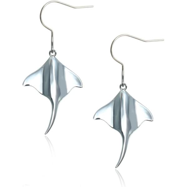 商品名Dainty Manta Ray Fish チタンドロップダングルイヤリング チャーム 高光沢 ピュアイヤリングフック 低刺激性 海洋動物 ダングルイヤリング レディース ティーン ガールズDainty Manta Ray Fish ...