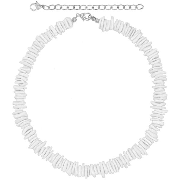 商品名: Fablinks ホワイトプカシェルネックレス ハワイアン貝殻ネックレス メンズ VSCO ガールズビーチネックレス レディース ビーチビーズサマープーカチョーカー ヘイシ クラムチップ サーファージュエリー, 20 Inches...