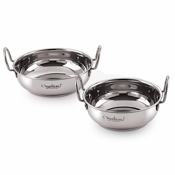 商品名: neelam (ニーラム) ステンレス IH底揚げ物 カダイ 2個セット Neelam Stainless Steel Induction Bottom Deep Fry, Kadai Set of 2 Pcsブランド: neel...