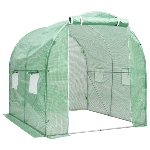商品名:  Greenhouse PE Mesh Fabric &amp; Galvanized Steel Green House for Plants Outdoor by BLUECC (Green 43.1 ft? 78.7"x78...