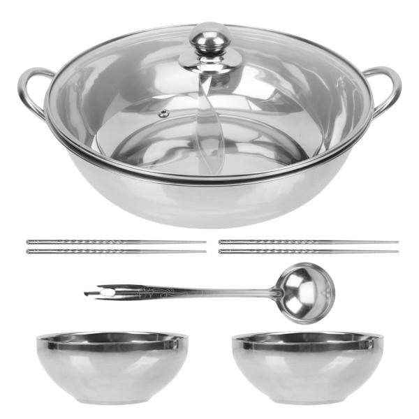 商品名:  HEMOTON 1 Set Stainless steel mandarin pot shabu hot divider gas cooking pot electric skillets nonstick with lids ...