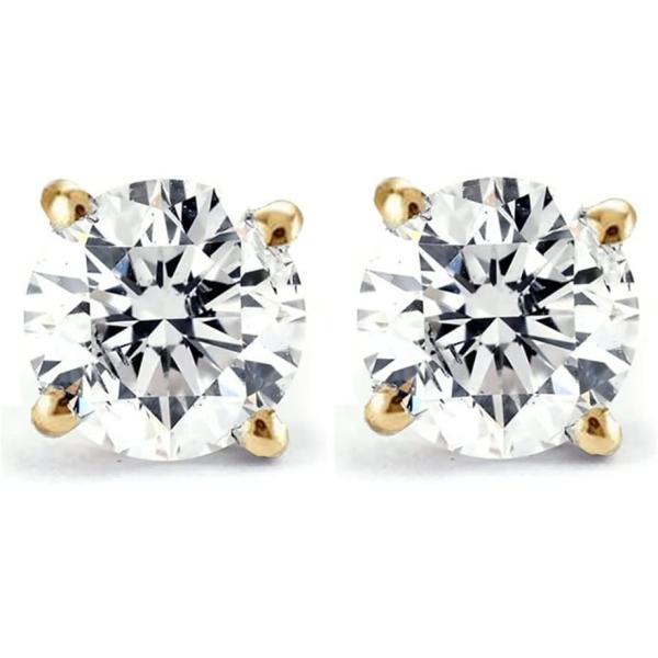 商品名SISGEM 10K 14K 18K リアルゴールド モアッサナイト スタッドピアス レディース ガールズ イエローゴールド 4プロング モアッサナイトイヤリング ジュエリー ギフト 誕生日 母の日, ゴールド, モアッサナイトSIS...