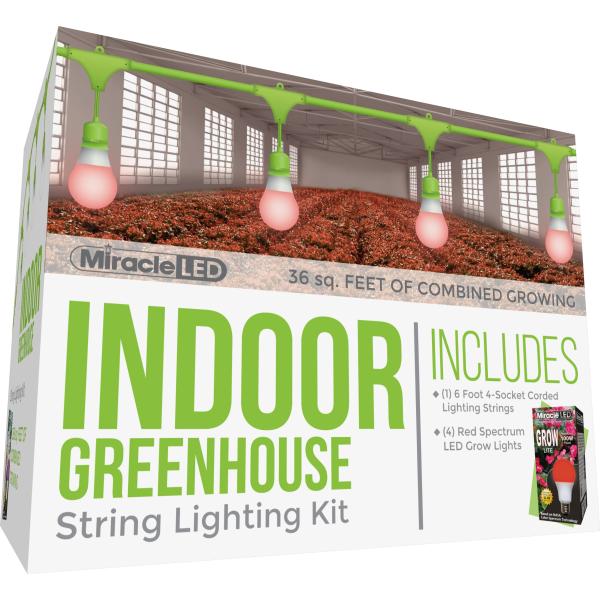 商品名:  Miracle LED 609859 4-Socket 6ft Indoor Greenhouse Corded Grow Light Kit with 4 Red Spectrum Absolute Daylight Grow...