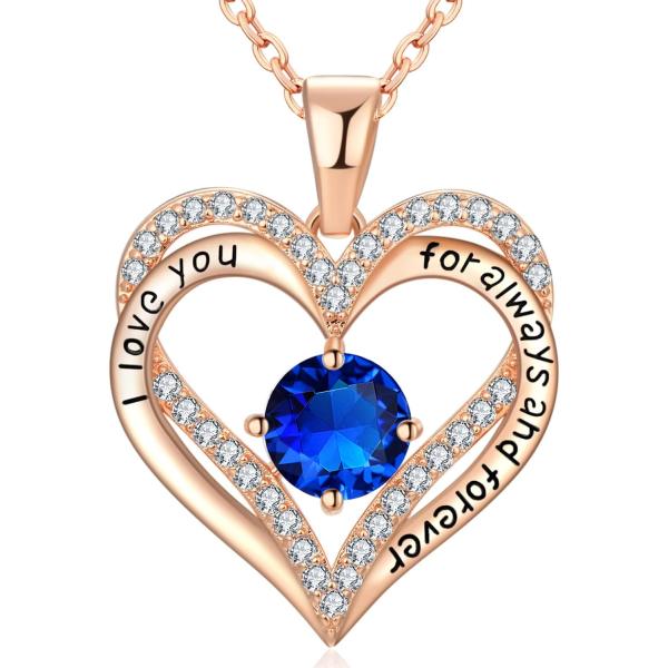 商品名Lucktree 18K ローズゴールド ネックレス レディース 925スターリングシルバー 母の日 ジュエリー 奥様 母 彼女 彼女 彼女 妻 誕生石 ダイヤモンド ネックレス 誕生日 記念日 ハート ペンダント ジュエリー, キュ...