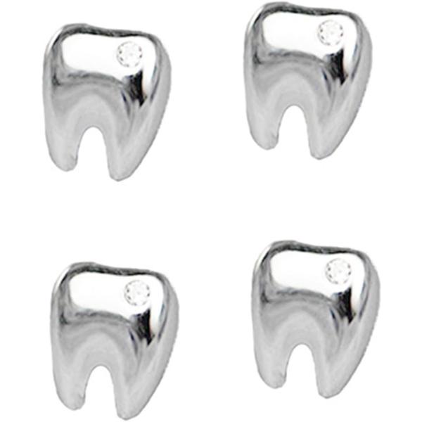 商品名2ペア キュート トゥース スタッド イヤリング レディース メンズ ファッション ファニー 小粒 クリスタル 歯 イヤリング セット ジュエリー ギフト デンタル 学生 歯科医 歯科助手 ギフト2 Pairs Cute Tooth ...