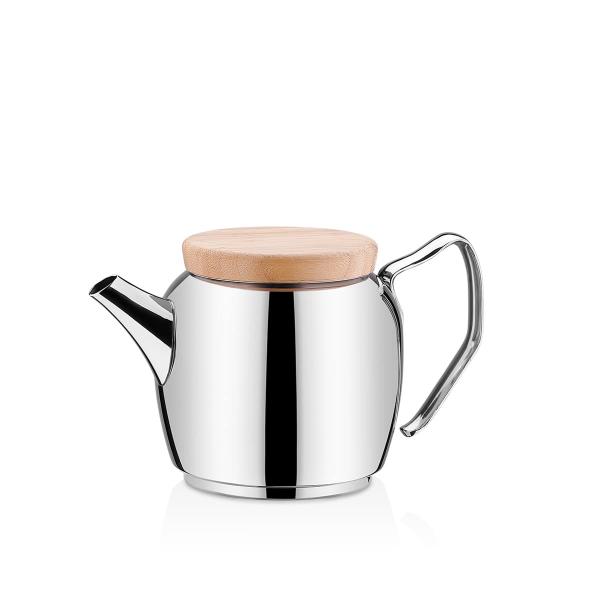 商品名: Korkmaz Montana ステンレススチールティーポット メタルハンドルと木製蓋付き トルコケトル サモワール ルーズリーフティー 誕生日 結婚式 感謝祭 クリスマスプレゼント お茶好きの方へ (1.16クォート) Kork...