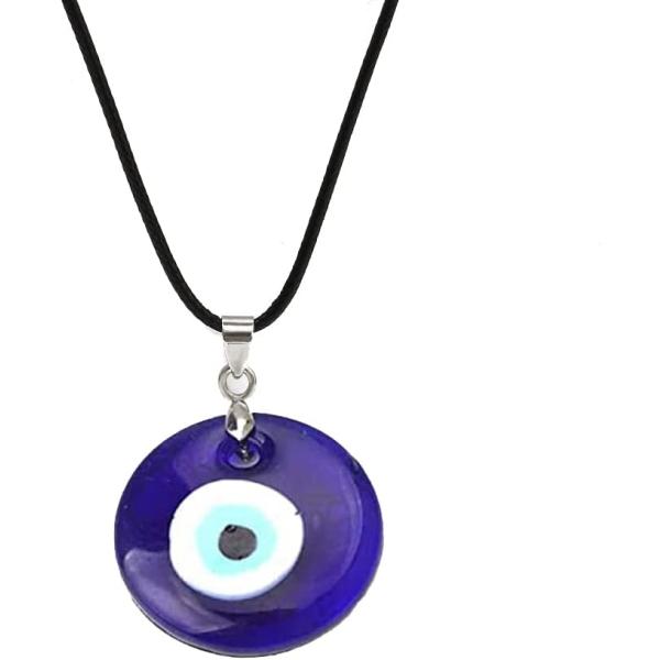 商品名COLORFUL BLING トルコブルーイーヴィルアイペンダントネックレス レザーロープチェーンコードガラス邪眼保護ラッキージュエリー, 金属 ガラス レザー, ガラスCOLORFUL BLING Turkish Blue Evil...
