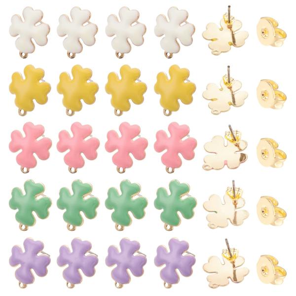 商品名:  SUNNYCLUE 1 Box 10 Pairs 5 Colors Four Leaf Stud Earrings Colorful Enamel Clover Shamrock Leaves Good Luck Celtic ...