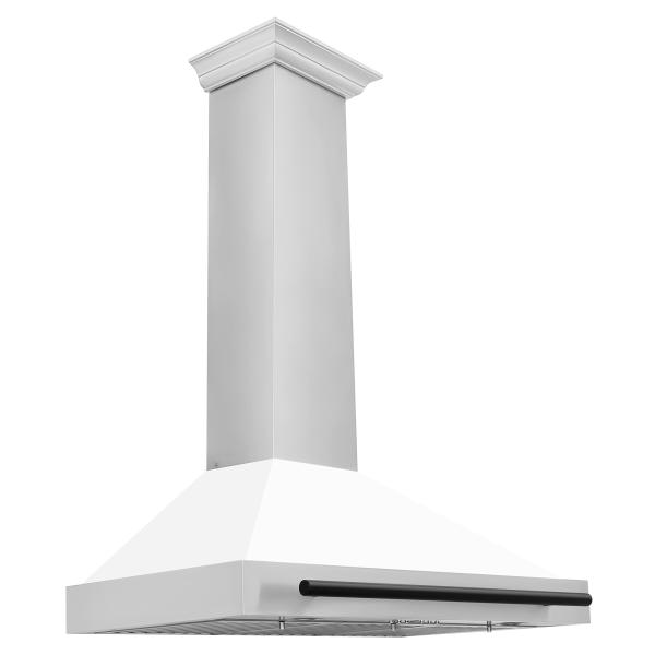 商品名:  ZLINE 36" Autograph Edition Stainless Steel Range Hood with White Matte Shell and Handle in Three Accents (KB4STZ-...