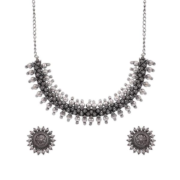 商品名: Crunchy Fashion いぶし仕上げドイツシルバーエスニックトライバルジュエリーセット, 宝石なし Crunchy Fashion Oxidised German Silver Ethnic Tribal Jeweller...