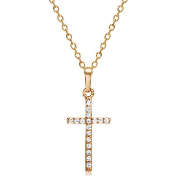 商品名ゴールド クロス ネックレス レディース ガールズ ラインストーン クロス ネックレス レディース ゴッドネックレス クロス クリスタル ネックレス 華奢なネックレス 娘 ママ 誕生日 母の日 ギフトYALLNASL Gold Cro...