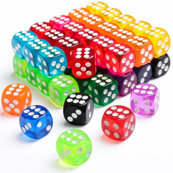 商品名: jrceliy Juego de Dados de 14 mm, Dados Coloridos de 6 Caras para Juegos de Mesa, Aprendizaje de matem〓ticas, Dados ...