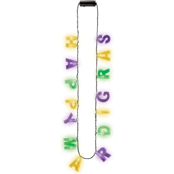 商品名マルディグラ ライトアップネックレス - 22インチ | マルチカラー | 1個Amscan Mardi Gras Light Up Necklace - 22"" (Pack of 1) - Dazzling Yellow, Pur...