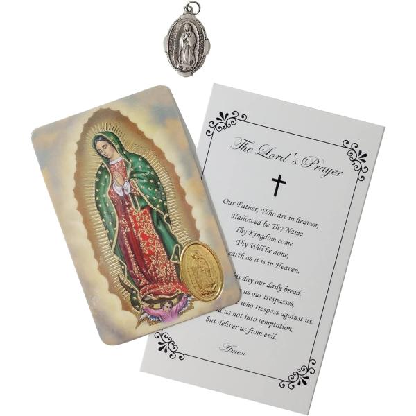 商品名グアダルーペの聖母 メダル - グアダルーペの聖母 カード、主の祈りカード | 聖母マリア グアダルーペ メダル 3点セットOur Lady Of Guadalupe Medal - with Our Lady Of Guadalup...