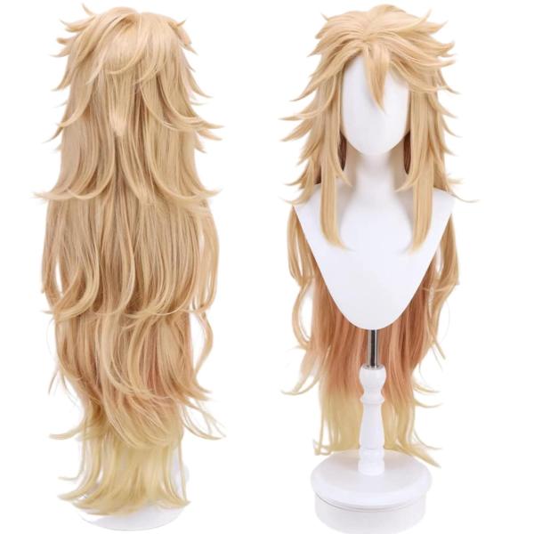 商品名:  IMEYLE Wig Long Blonde Orange Wig with Bangs Wavy Cosplay Wig for Men Douma Wig Anime Wig for Halloween Costume Pa...