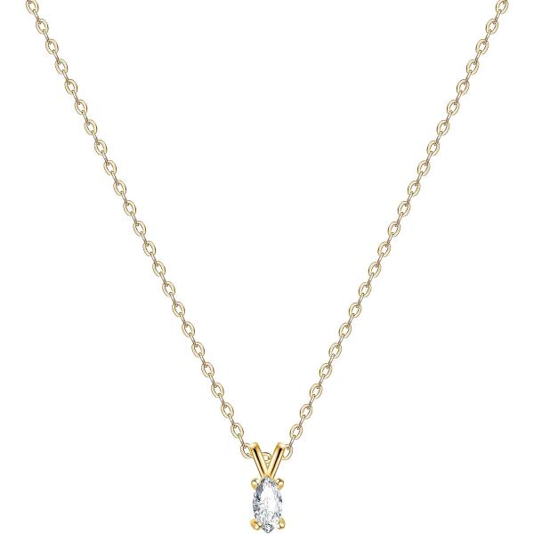 商品名KristLand - 14K 金メッキ 華麗な CZ シミュレート ダイヤモンド ソリティア ラウンド ペンダント ハート ネックレス レディース ギフト ガール チョーカーチェーン, クリスタルKristLand - 18K Go...