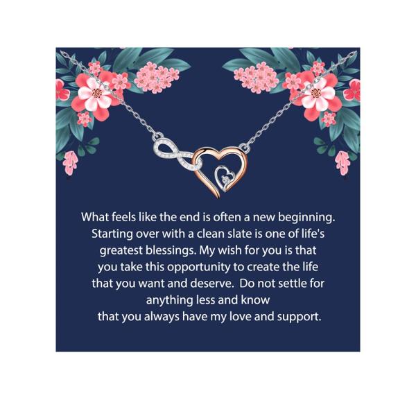 商品名: FOTAP New Beginnings ギフト インフィニティ ハート ネックレス 別れギフト スタートアゲイン ギフト 励ましギフト 新しいジョブギフト, 2cm, 銅, 宝石なし。 FOTAP New Beginnings ...