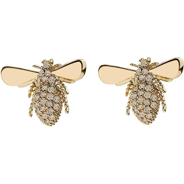 商品名MIKAMU 14K Gold honeybee Earrings for Women CZ cubic zirconia fashion Earring Jewelry Birthday Gifts for Women Girlsブ...