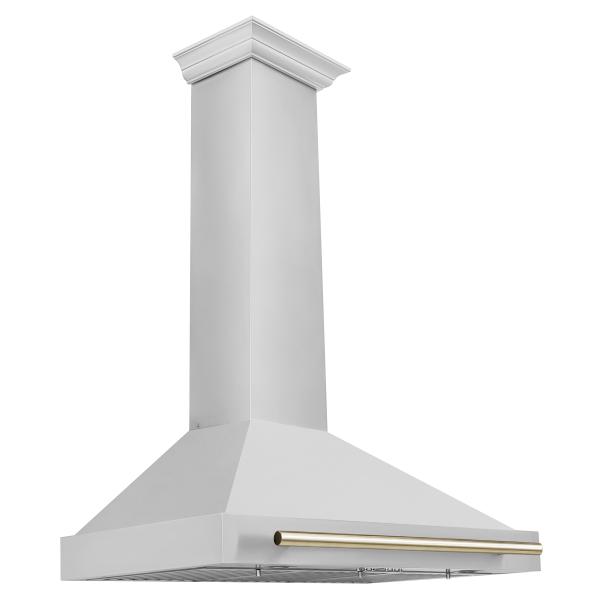 商品名:  ZLINE 36" Autograph Edition Stainless Steel Range Hood with Stainless Steel Shell and Gold Accents (KB4STZ-36-G)ブラ...