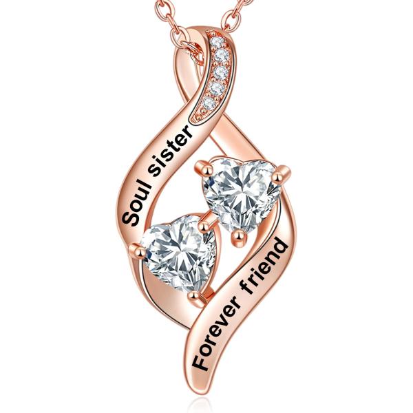 商品名: Lucphiler &amp; Co. クリスマス 非生物学的姉妹ギフト ソウルシスター 永遠の友情 ラブハートペンダントネックレス インスピレーションを与える友情ジュエリー 女性/女の子向け 誕生日記念日 クリスマスプレゼント ...