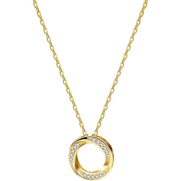 商品名14Kゴールドメッキ リングネックレス レディース シンプル 万能 鎖骨チェーン ジルコンネックレス ウェディング/バレンタインデー/記念日/誕生日/母の日/クリスマスギフトに, 金メッキ, ダイヤモンドDEVEYHOT 14K Go...