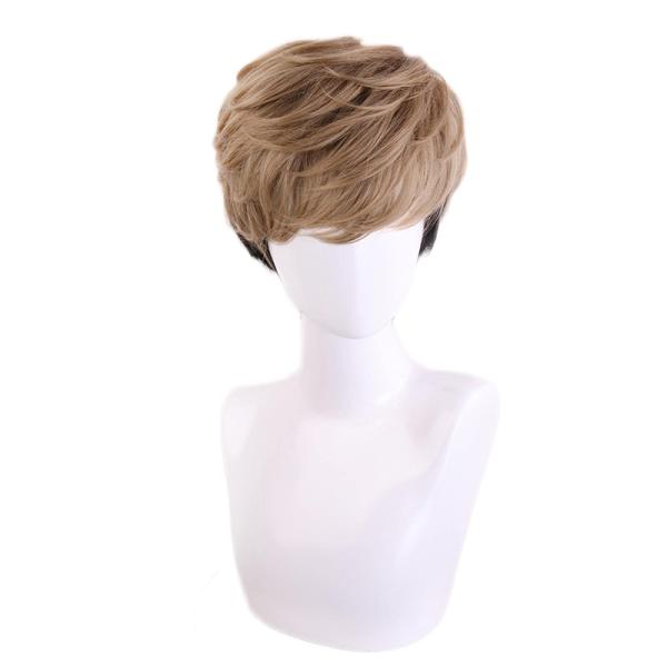 商品名:  ydound Cosplay Wig Anime Killing Stalking SangWoo Cosplay Short Brown Black Wig Heat-Resistant Fiber Hair + Wig Ca...
