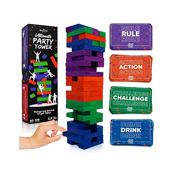 商品名: SWOOC - 究極のパーティータワー - 100のオリジナルコマンド 60ブロック &amp; 1000の陽気なルールの組み合わせ - パワーアワーのための楽しいクラシックゲームでほろ酔いスピン - 対象年齢21歳以上 SWOO...