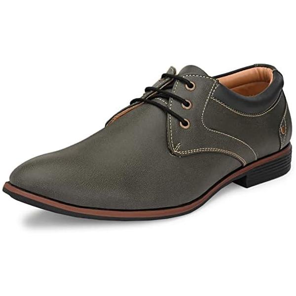 商品名Mens Synthetic Leather Casual Party Formal Loafers Lace-up Shoes US Size 7-12 Olive Green ZF… (US Shoe Size, Numeric_...