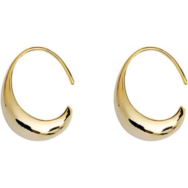 商品名14K ゴールド チャンキーフープイヤリング レディース ダングル ドロップ ステートメントイヤリング 小さなフープセット 小型 軽量 低刺激性, 金属, キュービックジルコニアAhloe Jewelry 14K Gold Chunk...