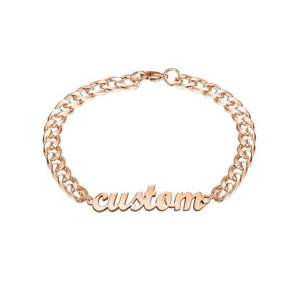 商品名:  JINLIN Cuban Link Chain Custom Name Bracelet Personalized Initial Jewelry Bracelets Stainless Steel Hip Hop Bracel...