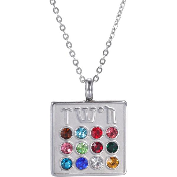 商品名KKJOY イスラエル12部族 胸プレートネックレス レディース ガールズ ヘブライ語ネックレス トライブネックレス 誕生石ネックレス ラインストーン付き アーロンネックレス お守り ユダヤ人ペンダントネックレス ジュエリーギフト, ...