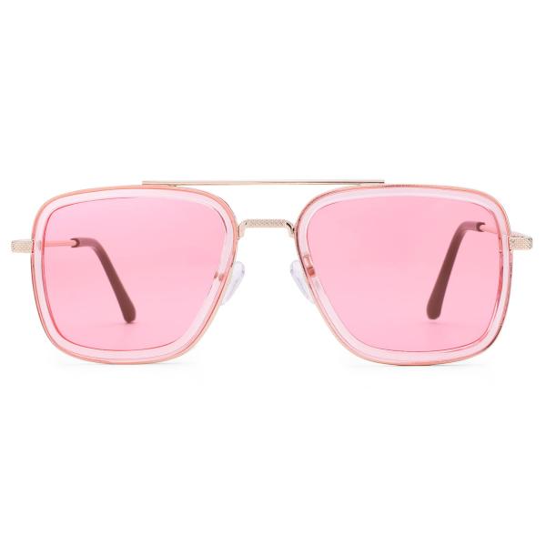 商品名:  LA SUNGGO Tony Stark Sunglasses Vintage Square Metal Frame Eyeglasses for Boys and Girls -Iron Man and Spider-Man ...