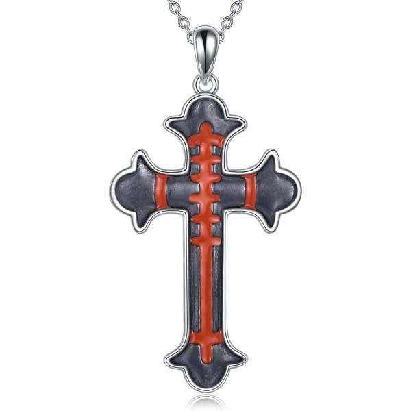 商品名YAFEINI 十字架ネックレス レディース スターリングシルバー 宗教刻印 信仰 ハート 十字架ペンダントネックレス ジュエリー ガールズ ティーン, スターリングシルバー, ツートーンYAFEINI Football Cross ...